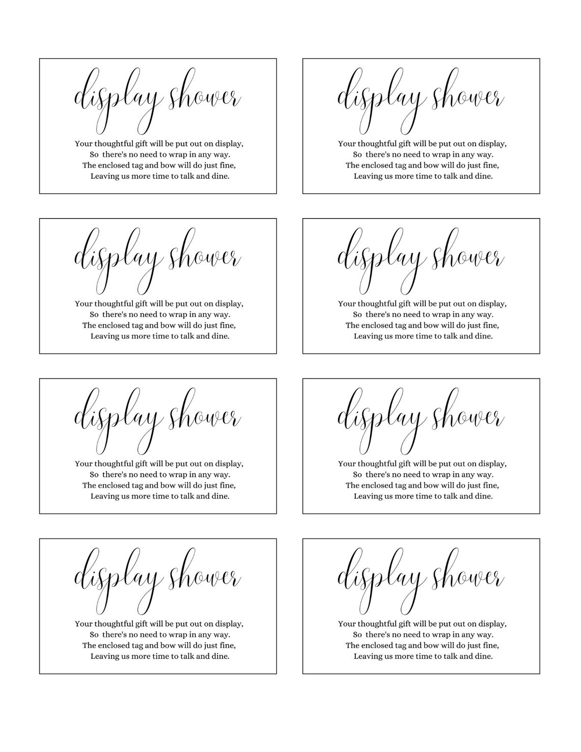 Display Shower and Gift Tag - Etsy