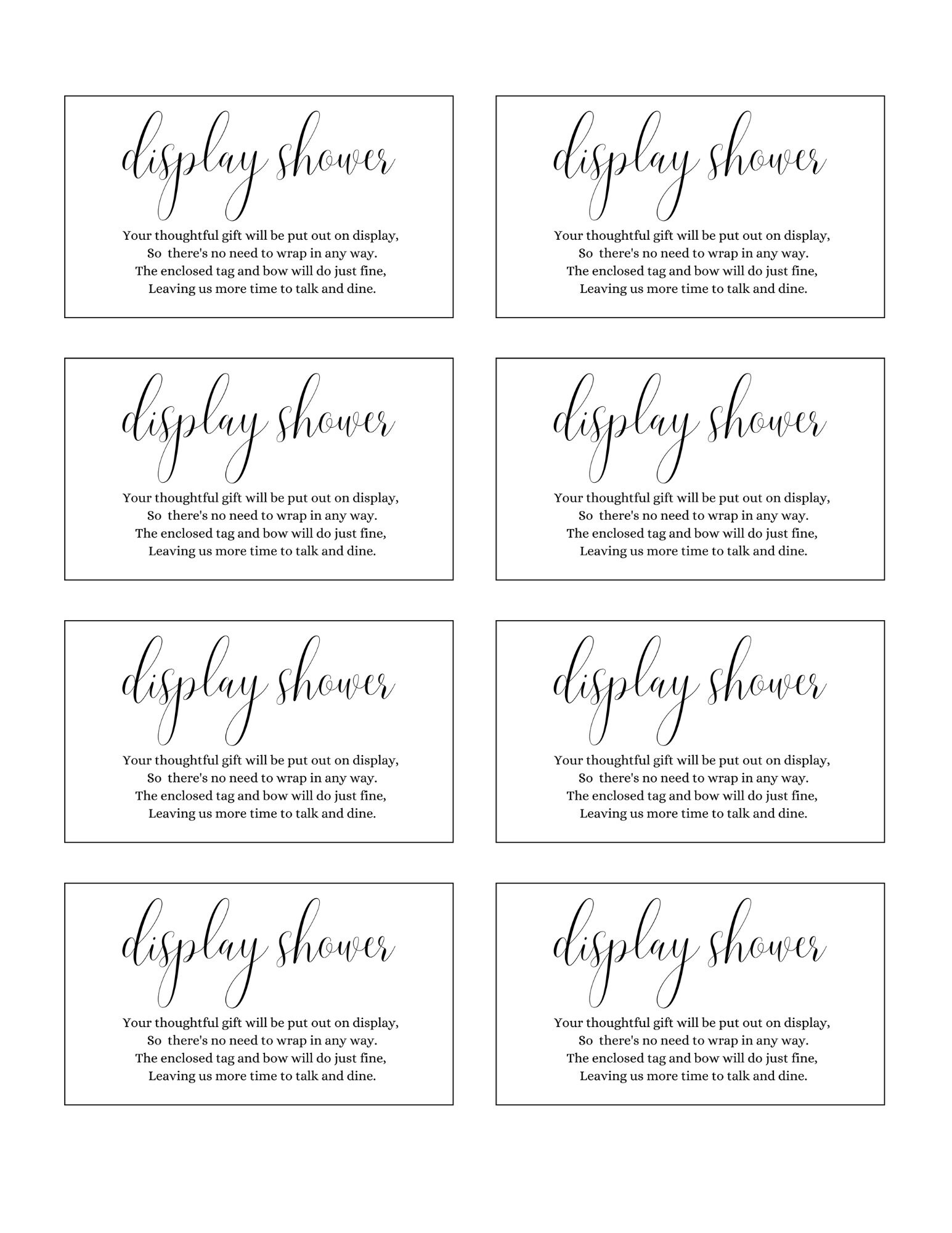 Display Shower and Gift Tag - Etsy