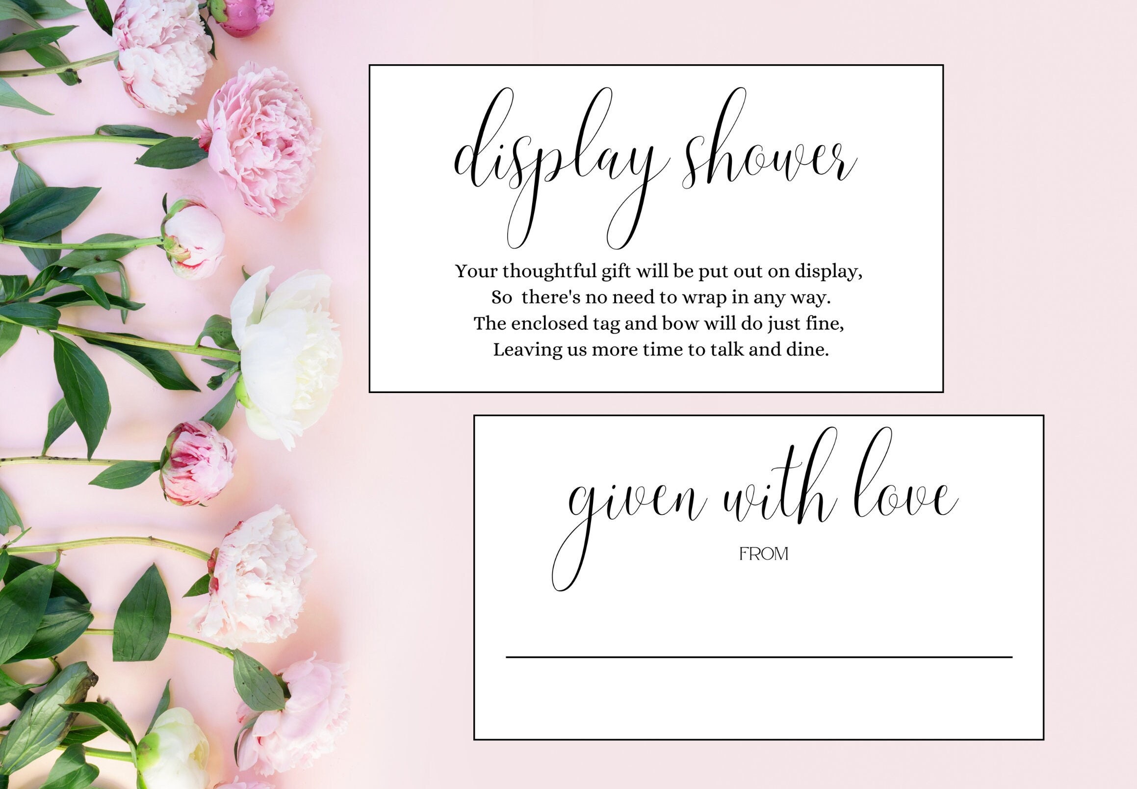 Display Shower and Gift Tag - Etsy