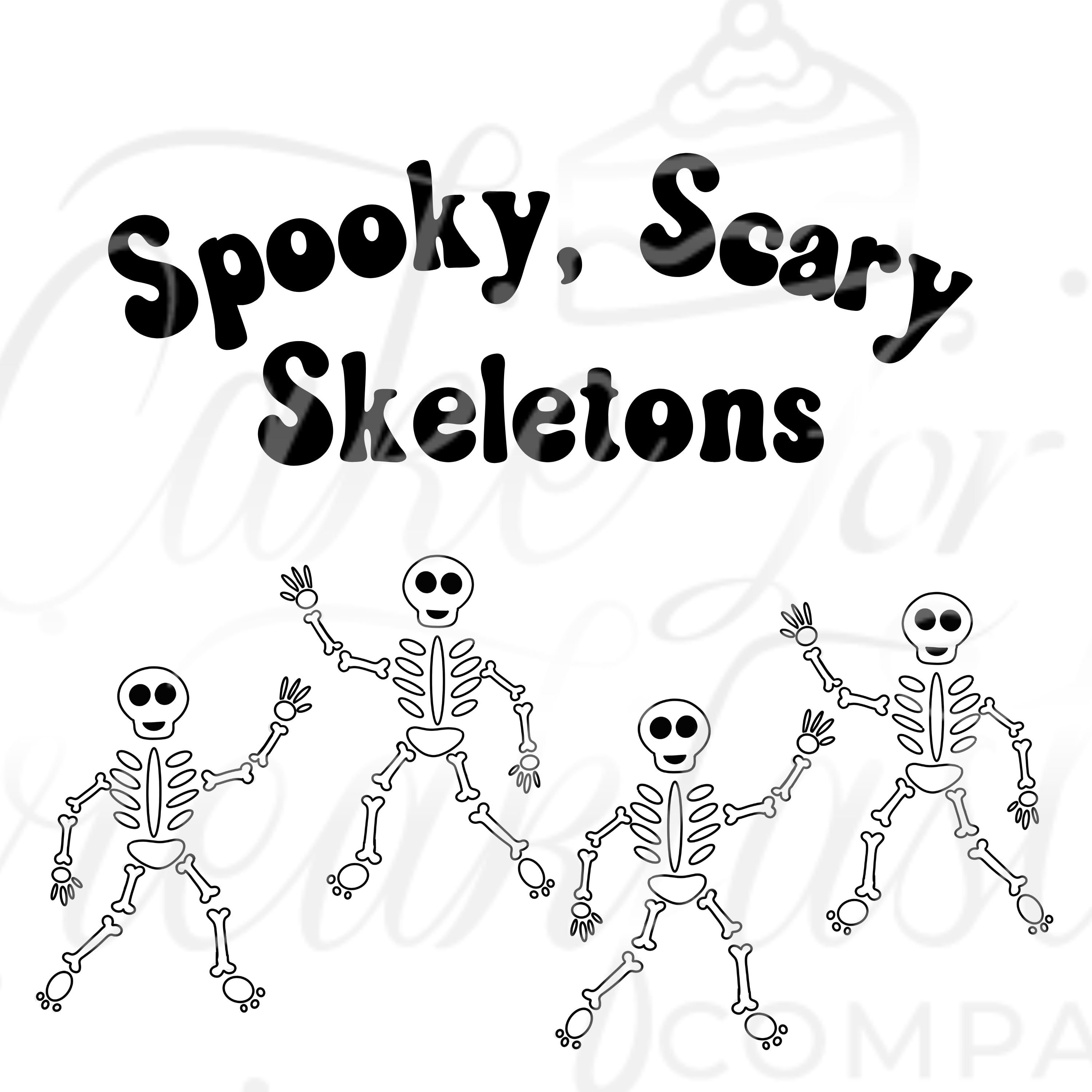 Spooky Scary Skeleton PNG Dancing Skeletons SVG Funny - Etsy