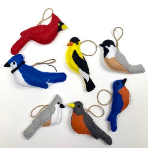 Set of 7 Bird Christmas Ornaments - Etsy