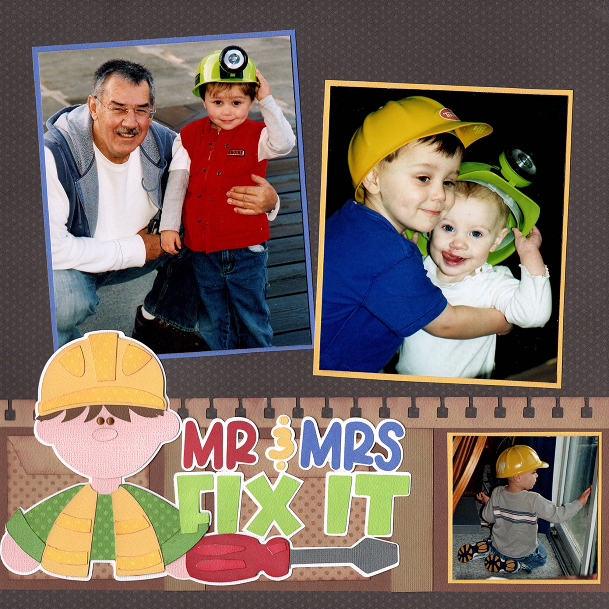 Scrapbook Sketch Mr & Mrs Fix It and Cut File - Etsy