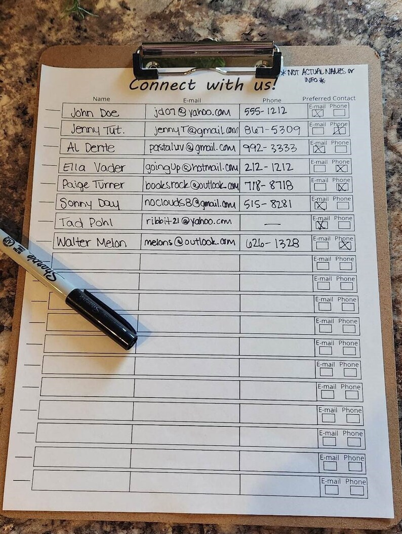 Connect With Us Contact Printable - Etsy