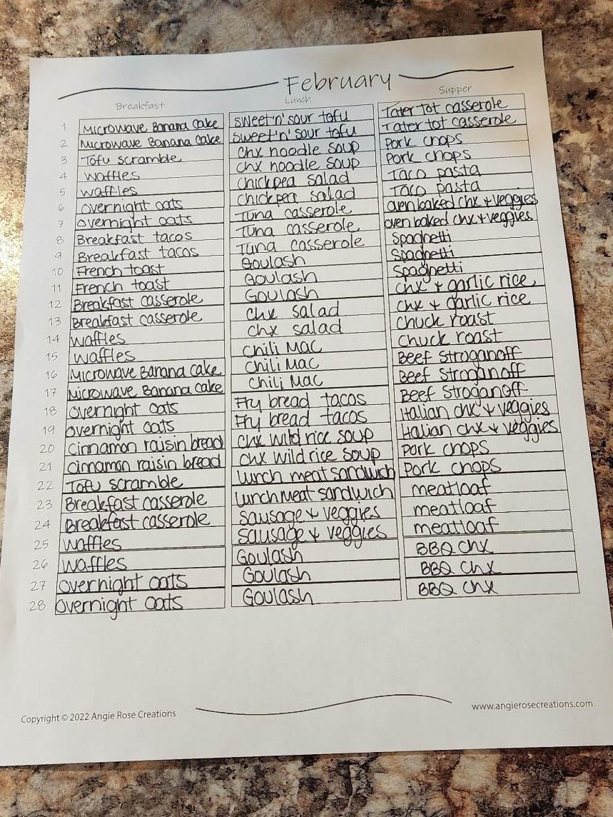 Menu Planning for a Year Printable - Etsy