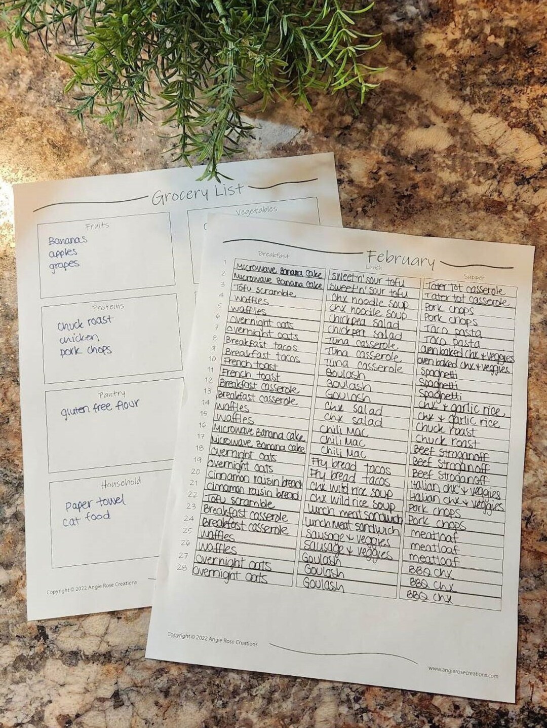 Menu Planning for a Year Printable - Etsy