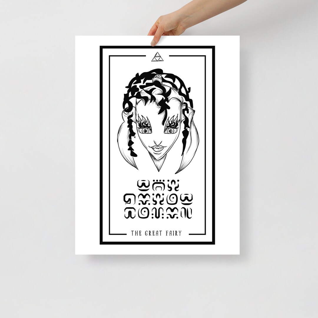 The Great Fairy Mask Zelda Fortune Teller Card White Poster, Black ...