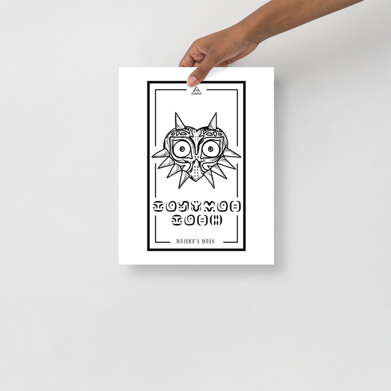 Majora's Mask Zelda Fortune Teller Card White Poster, Black Print ...