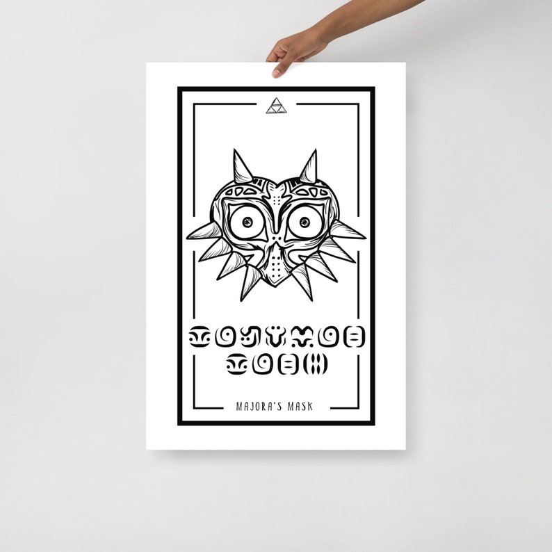 Majora's Mask Zelda Fortune Teller Card White Poster, Black Print ...