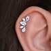 Ear Climber, Flower Earrings, GIFT FOR HER, Rose Gold Silver Earrings ...