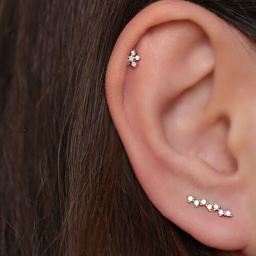 Tiny Earrings Small Ear Climber Earrings Gift for Her - Etsy
