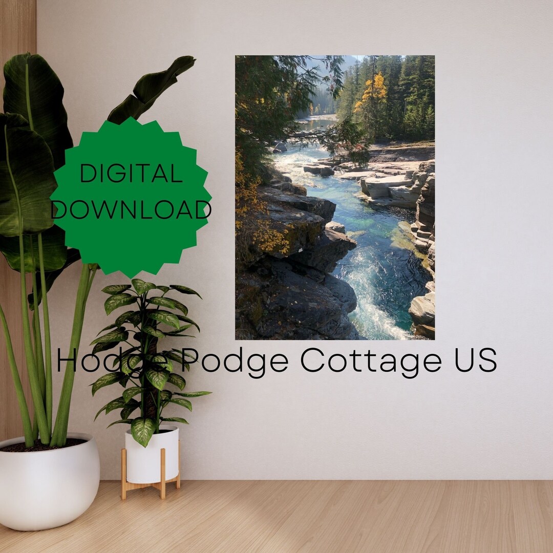 Sun Kissed Brook Wall Art, Digital Download, Forest Wall Art, Printable ...
