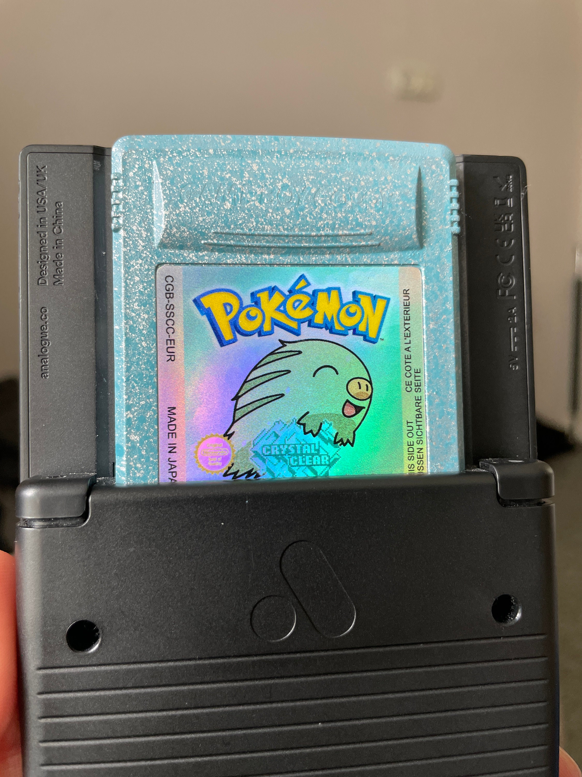 Pokémon Crystal Clear Cartridge Sticker Rainbow Holographic for Gameboy ...