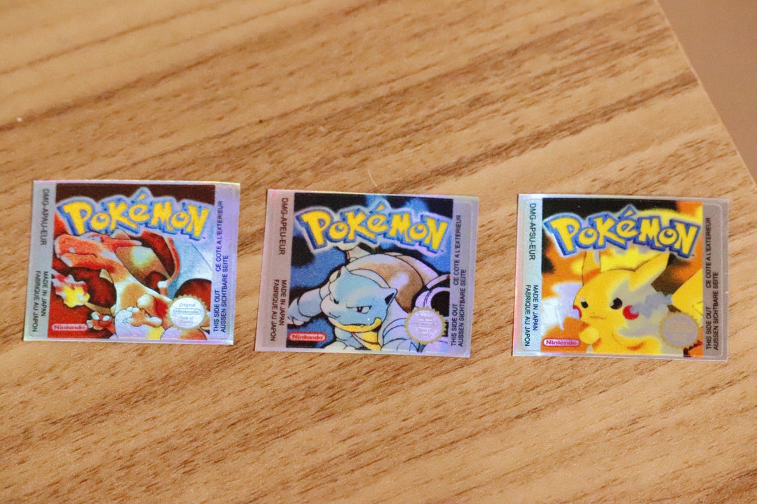 Pokémon RBY Cartridge Sticker Bundle Rainbow Holographic for Gameboy ...