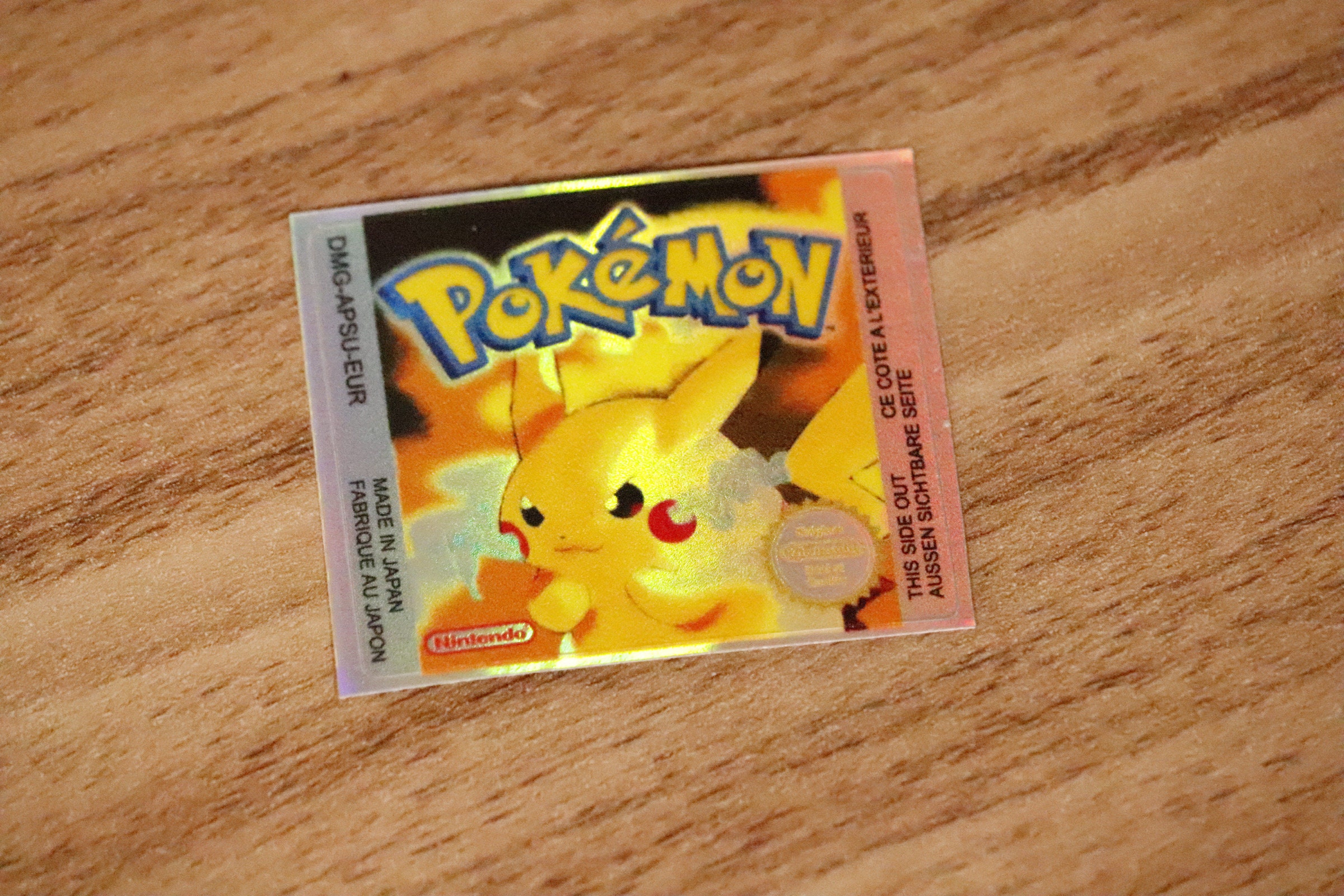 Pokémon Yellow Cartridge Sticker Rainbow Holographic for Gameboy and ...