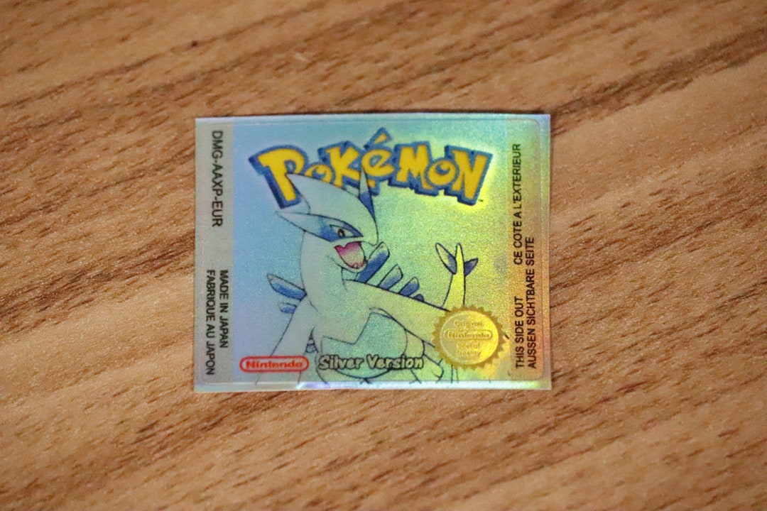 Pokémon Silver Cartridge Sticker Rainbow Holographic for Gameboy and ...