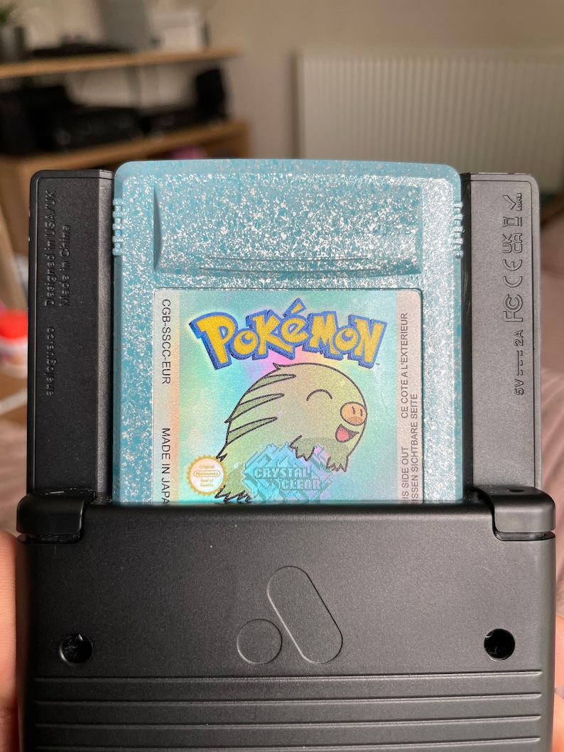 Pokémon Crystal Clear Cartridge Sticker Rainbow Holographic for Gameboy ...