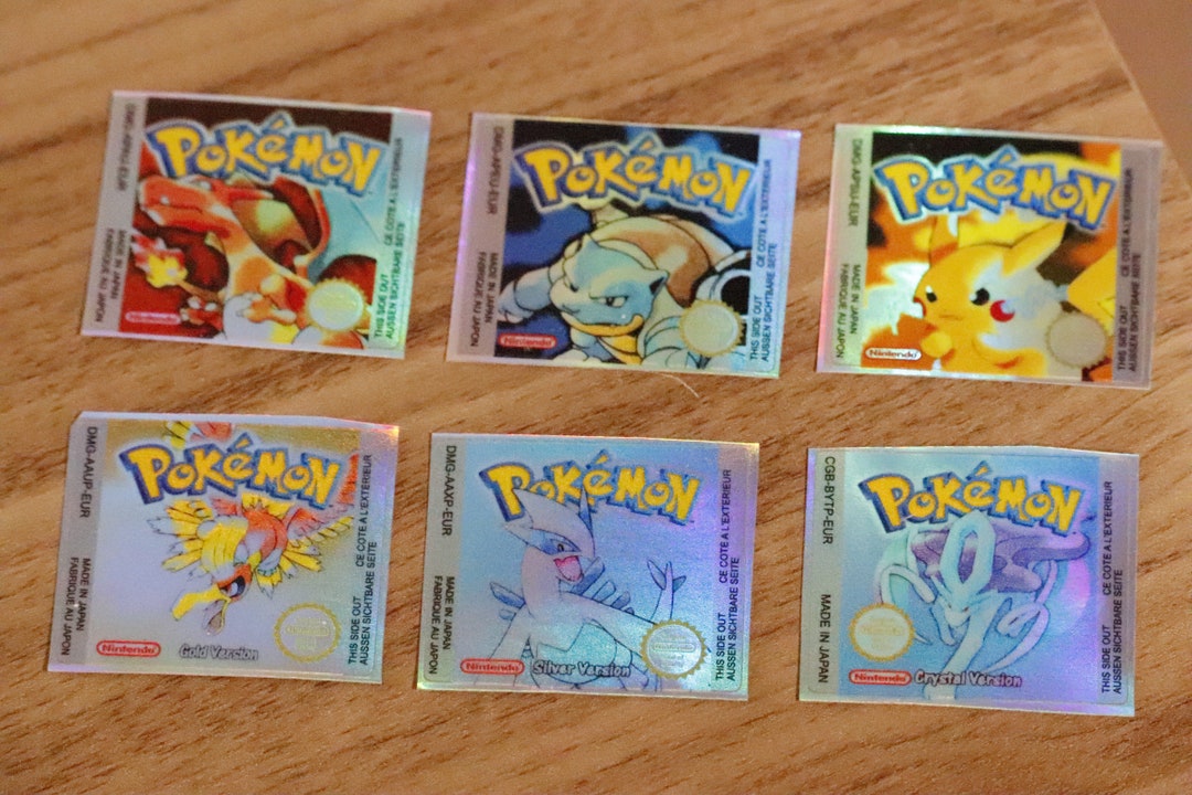 Pokémon RBY GSC Cartridge Sticker Bundle Rainbow Holographic for ...