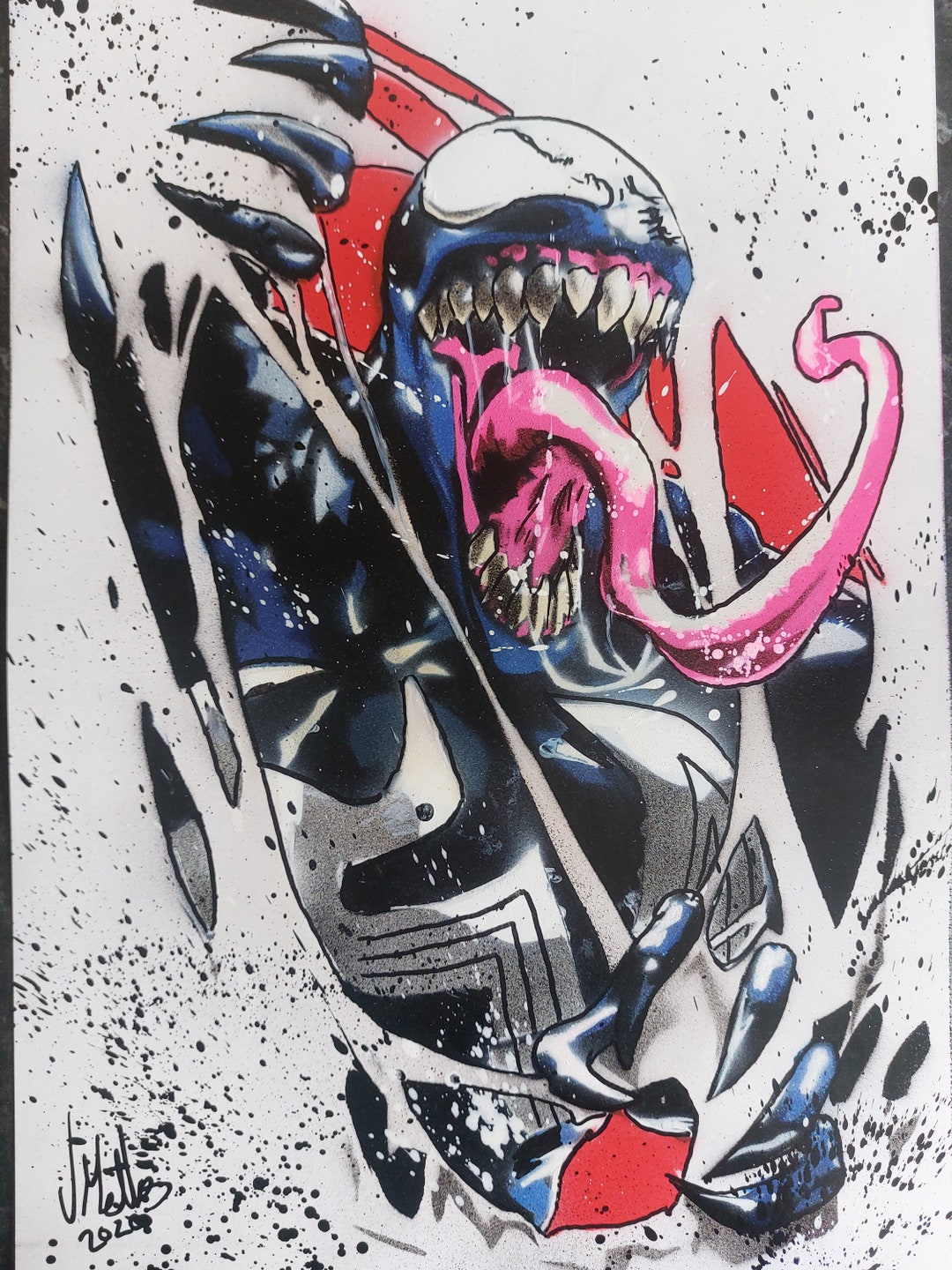Spidermans Venom. Original A3 Spray Painting - Etsy