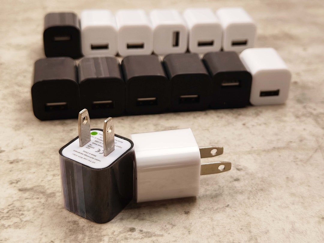 Compact USB Power Adapters 4 Pack, 5V/1A, Black & White Mix or Pure ...