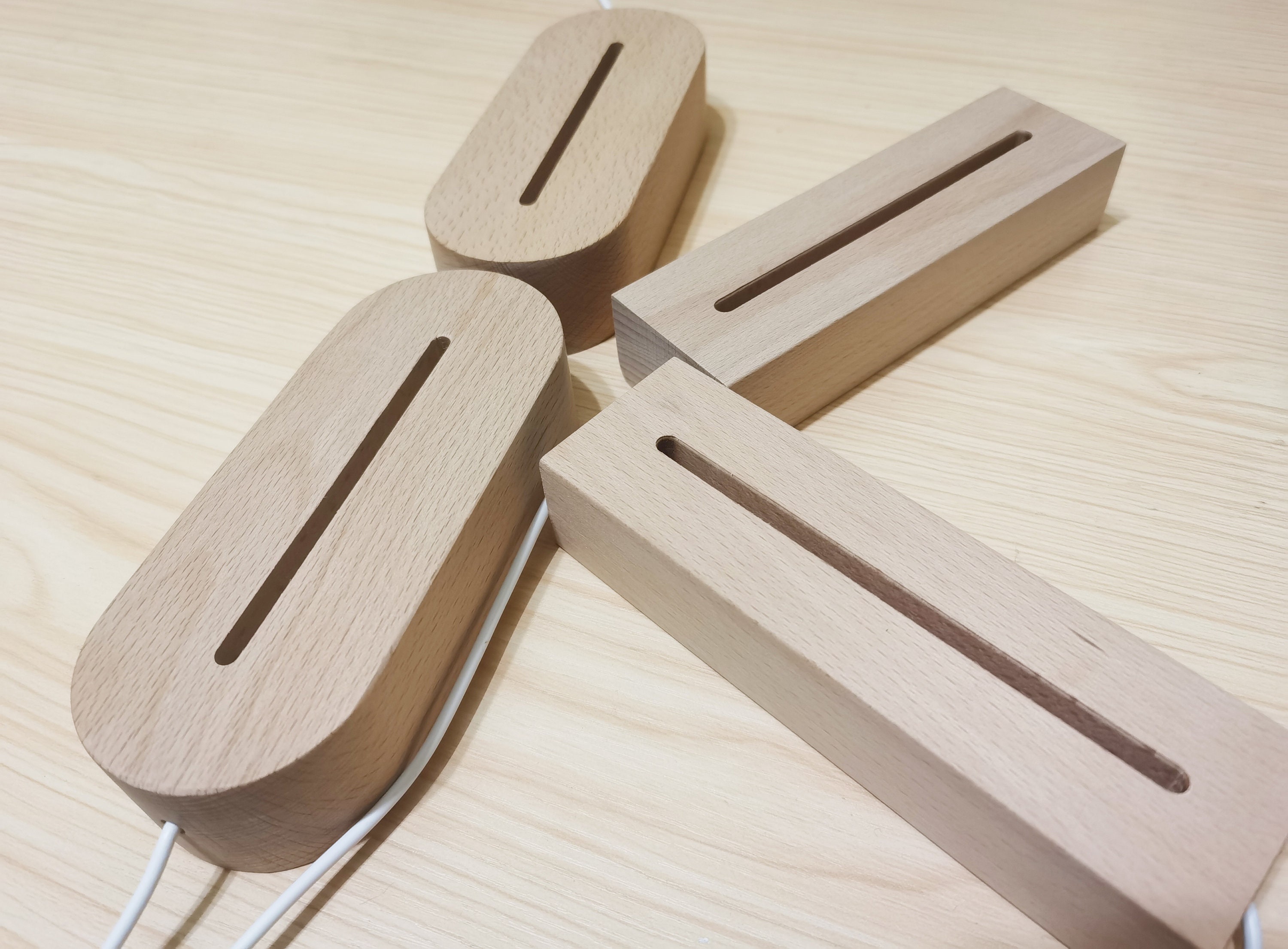 Cuboid Shape Beech Wood Led USB Light Base Perfect Light - Etsy
