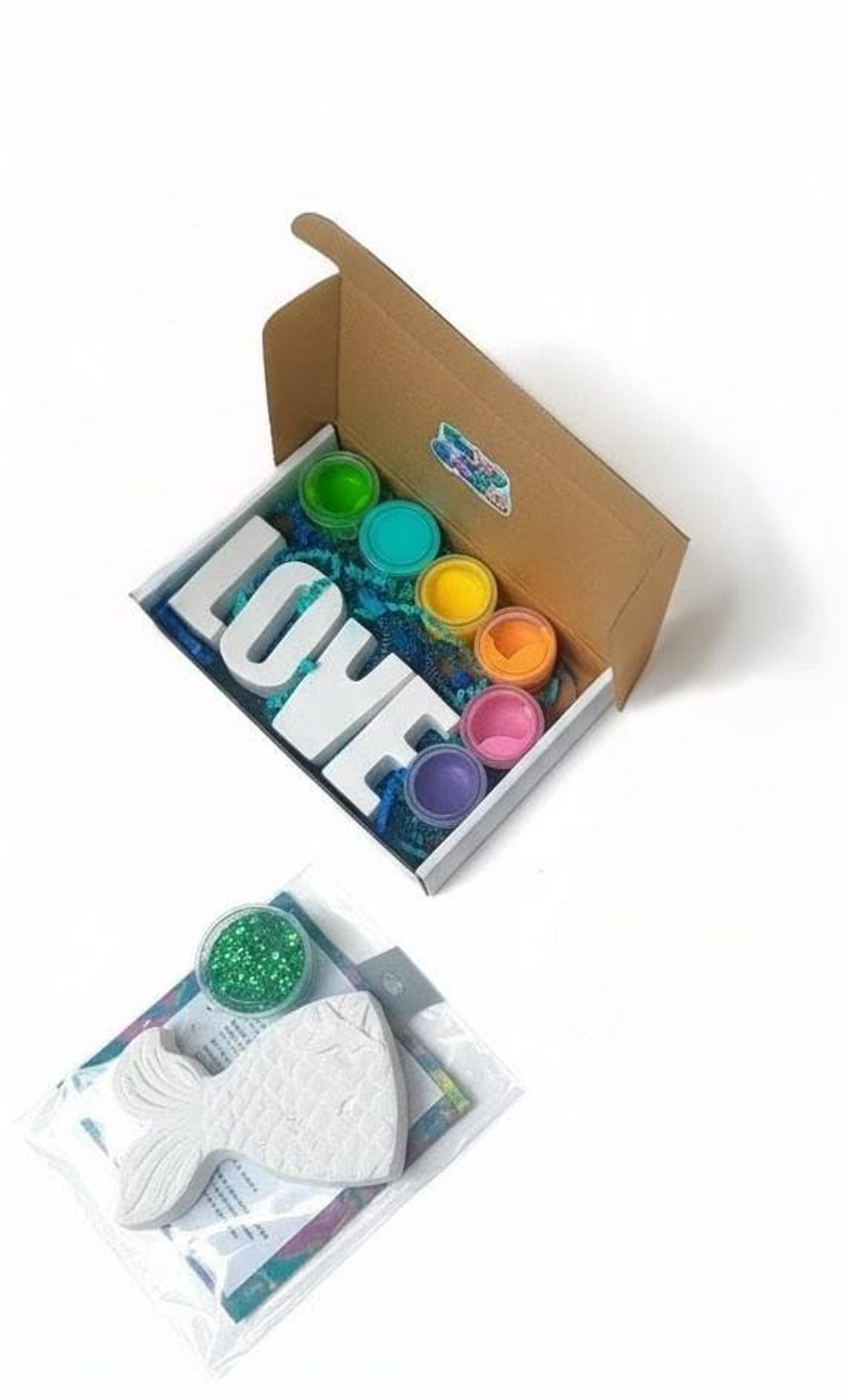 Mermaid Tail Plaster Painting Kit, Kids Name Paint Kit - Etsy