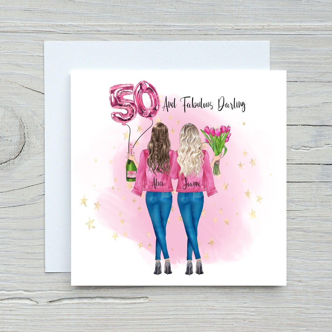 Personalised 50th Birthday Card For Her Sister 50th Birthday Etsy