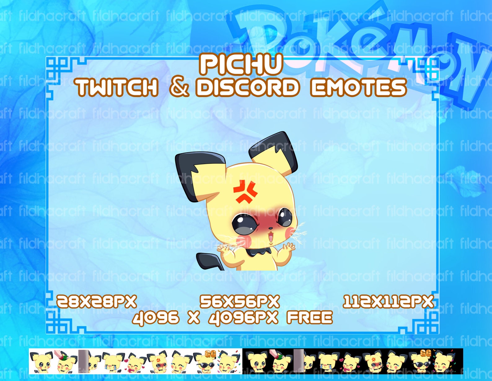 Pichu Twitch Emotes Bundle Pichu Emotes Pack Pichu Discord - Etsy