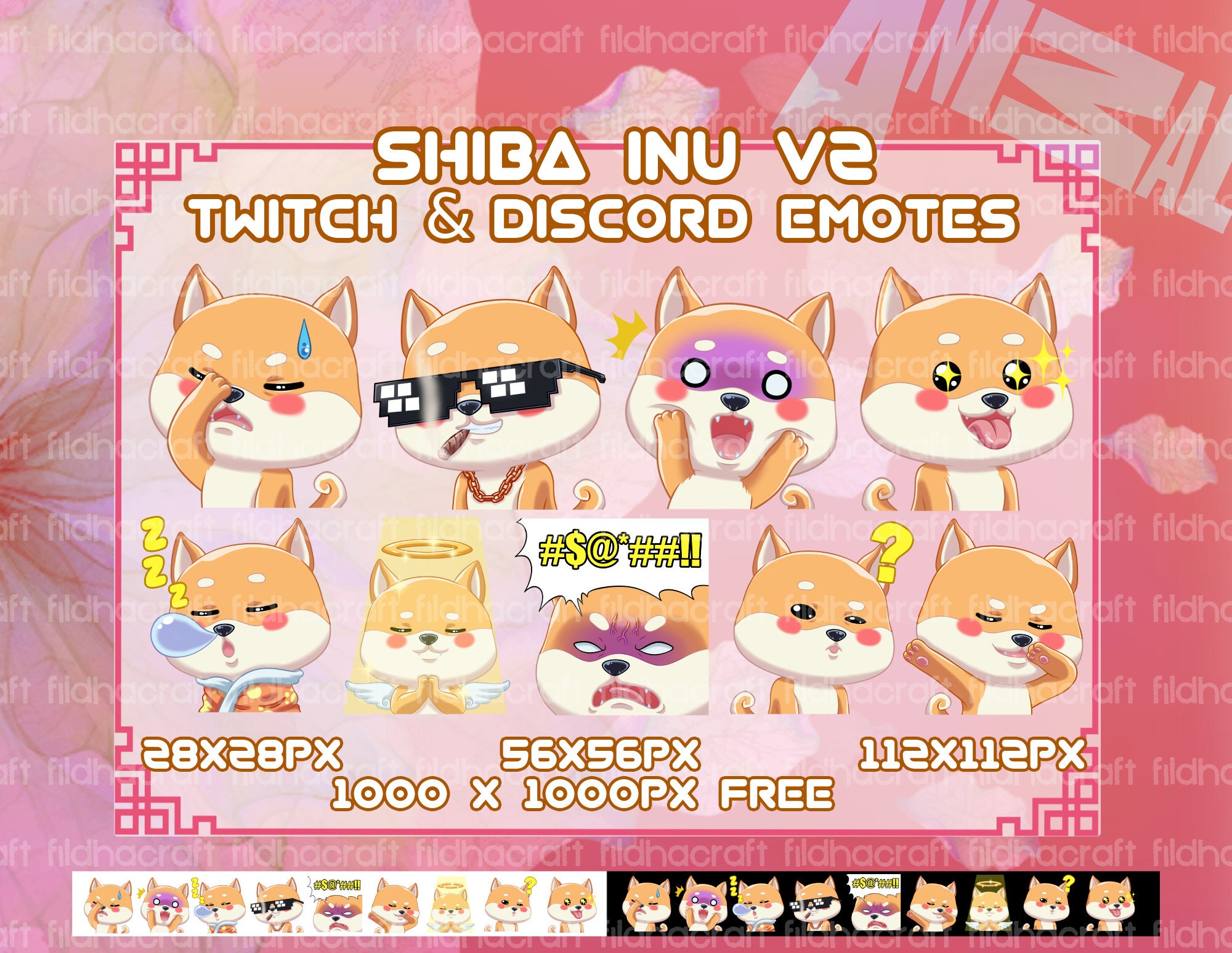 Cute Shiba Inu Twitch 27 Emotes Bundle, Shiba Inu Emotes Pack, Shiba ...