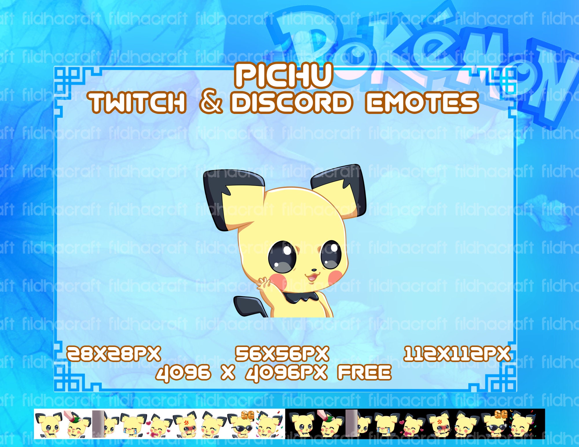 Paquete de gestos de Twitch de Pichu, paquete de gestos de Pichu ...