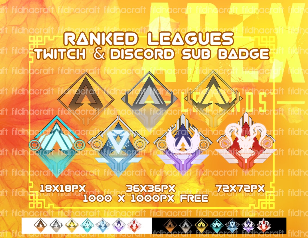 Ranked Tier Twitch Sub Badge Bundle, Sub Badge Pack, Sub Badge Discord ...
