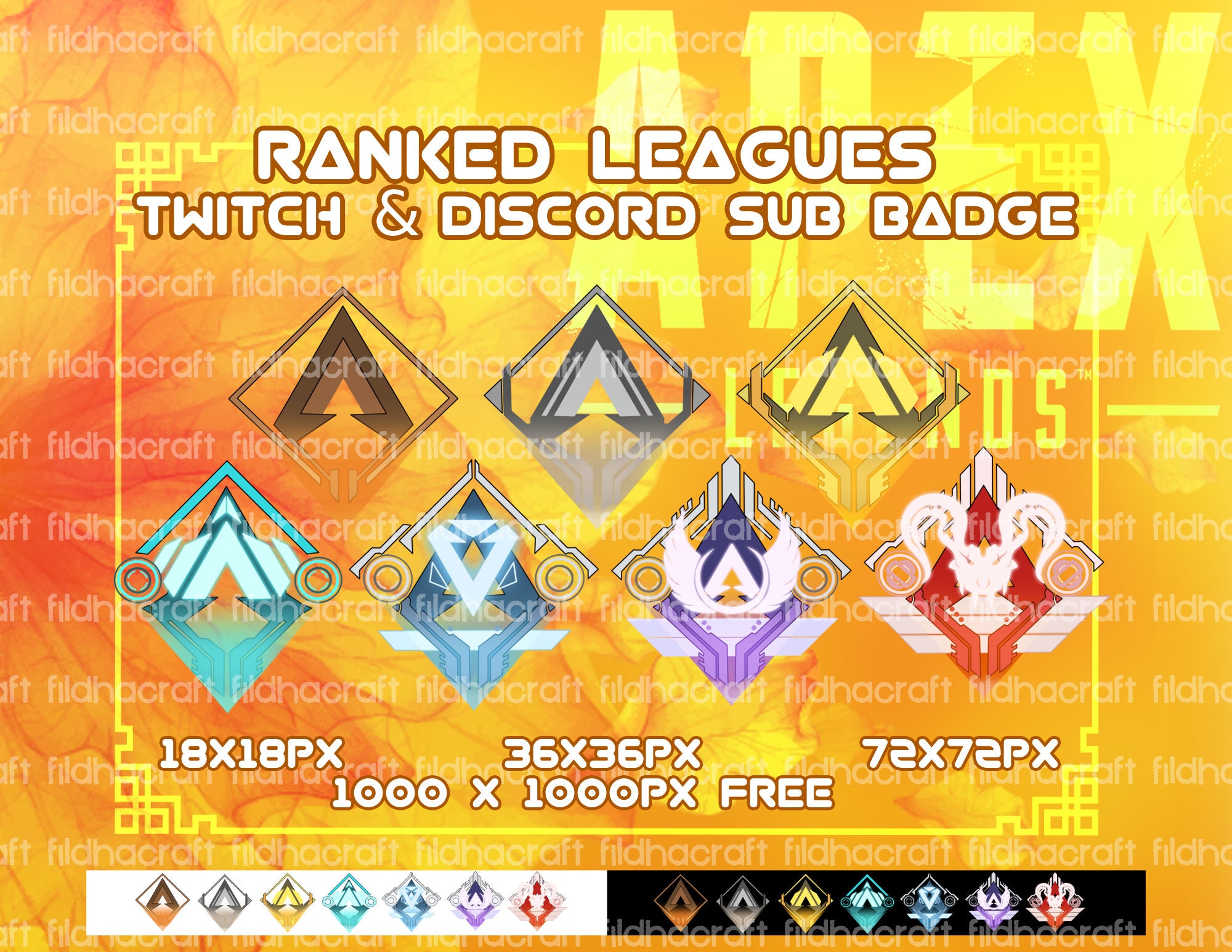 Ranked Tier Twitch Sub Badge Bundle, Sub Badge Pack, Sub Badge Discord ...