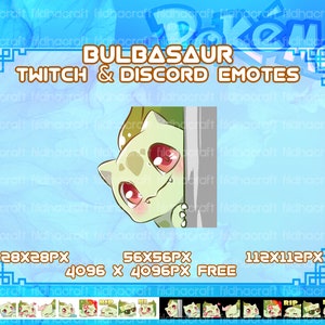 Bulbasaur Twitch Emotes Bundle, Bulbasaur Emotes Pack, Bulbasaur ...