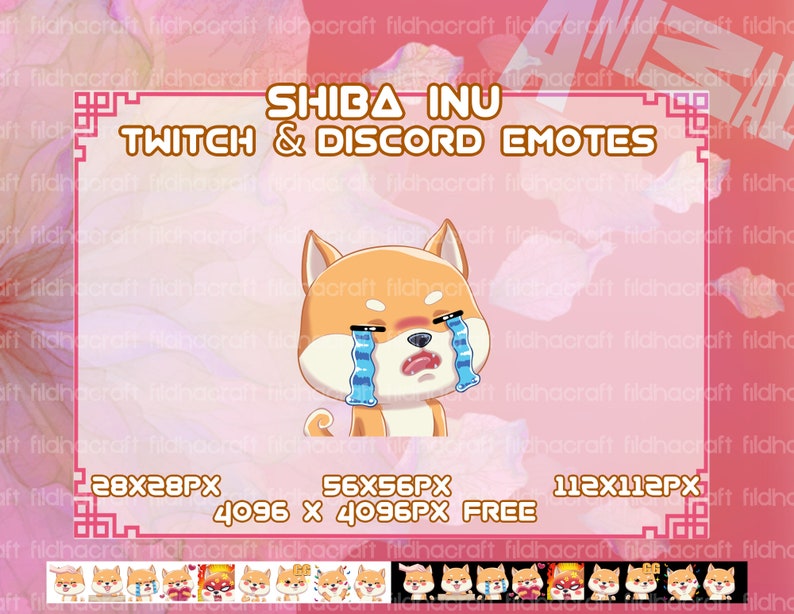 Cute Shiba Inu Twitch Emotes Bundle, Shiba Inu Emotes Pack, Shiba Inu ...