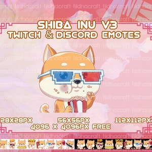 Cute Shiba Inu V3 Twitch Emotes Bundle, Shiba Inu Emotes Pack, Shiba ...