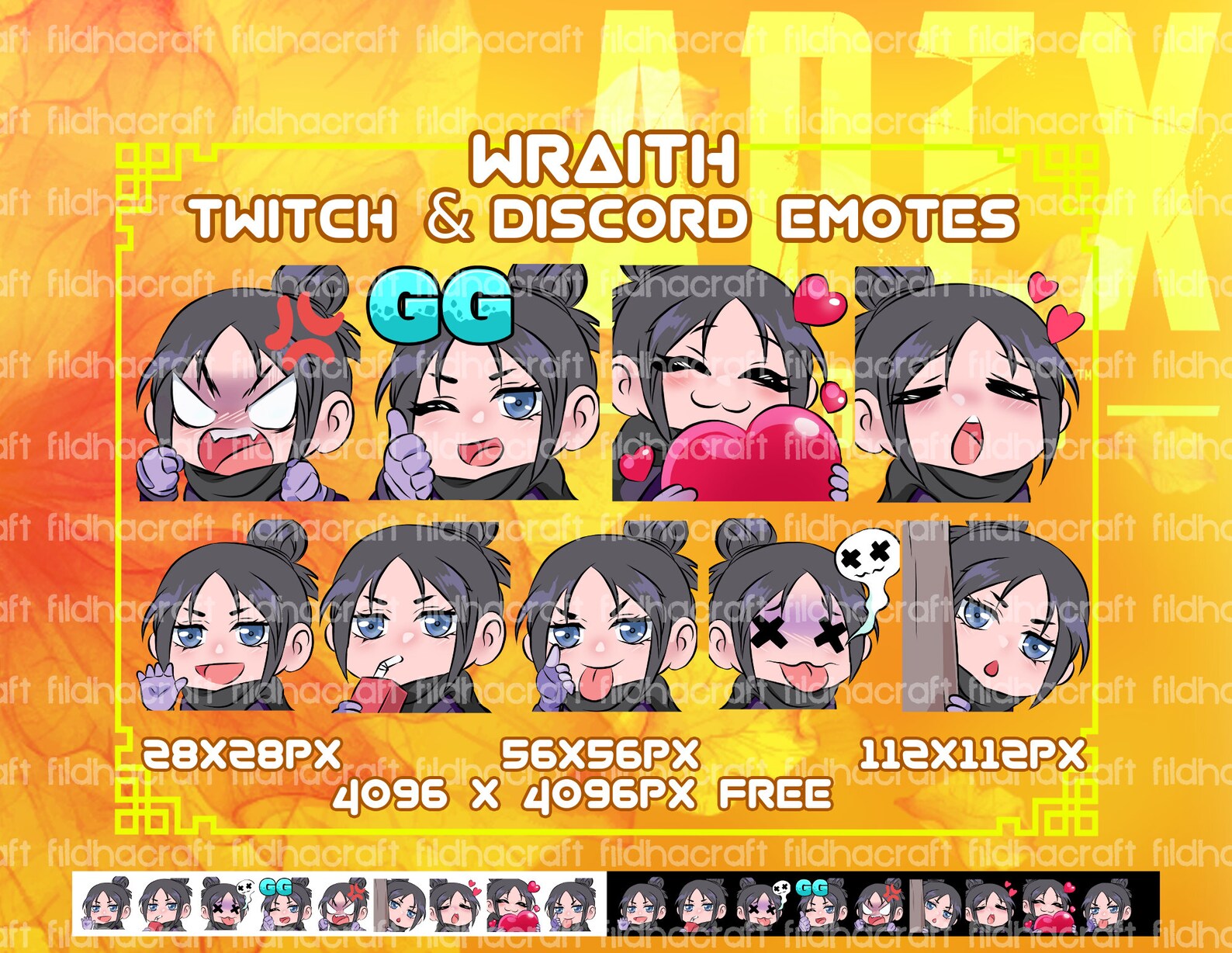 Wraith Twitch Emotes Bundle, Wraith Emotes Pack, Wraith Discord Emotes ...