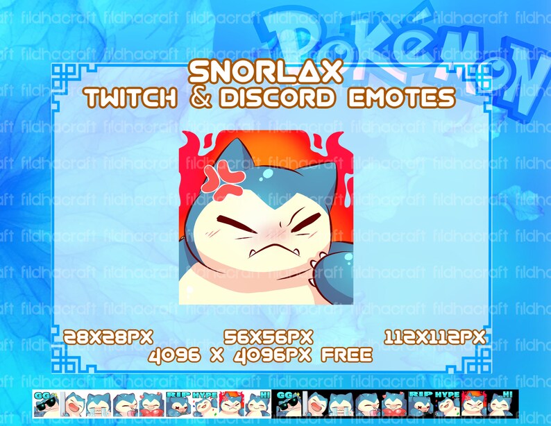 Snorlax Twitch Emotes Bundle, Snorlax Emotes Pack, Snorlax Discord ...