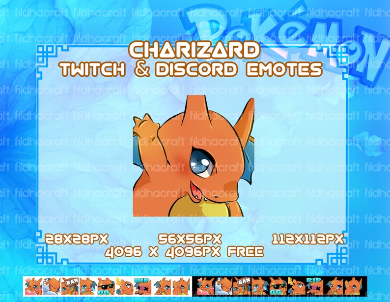 Paquete Charizard Twitch Emotes, paquete Charizard Emotes, Charizard ...
