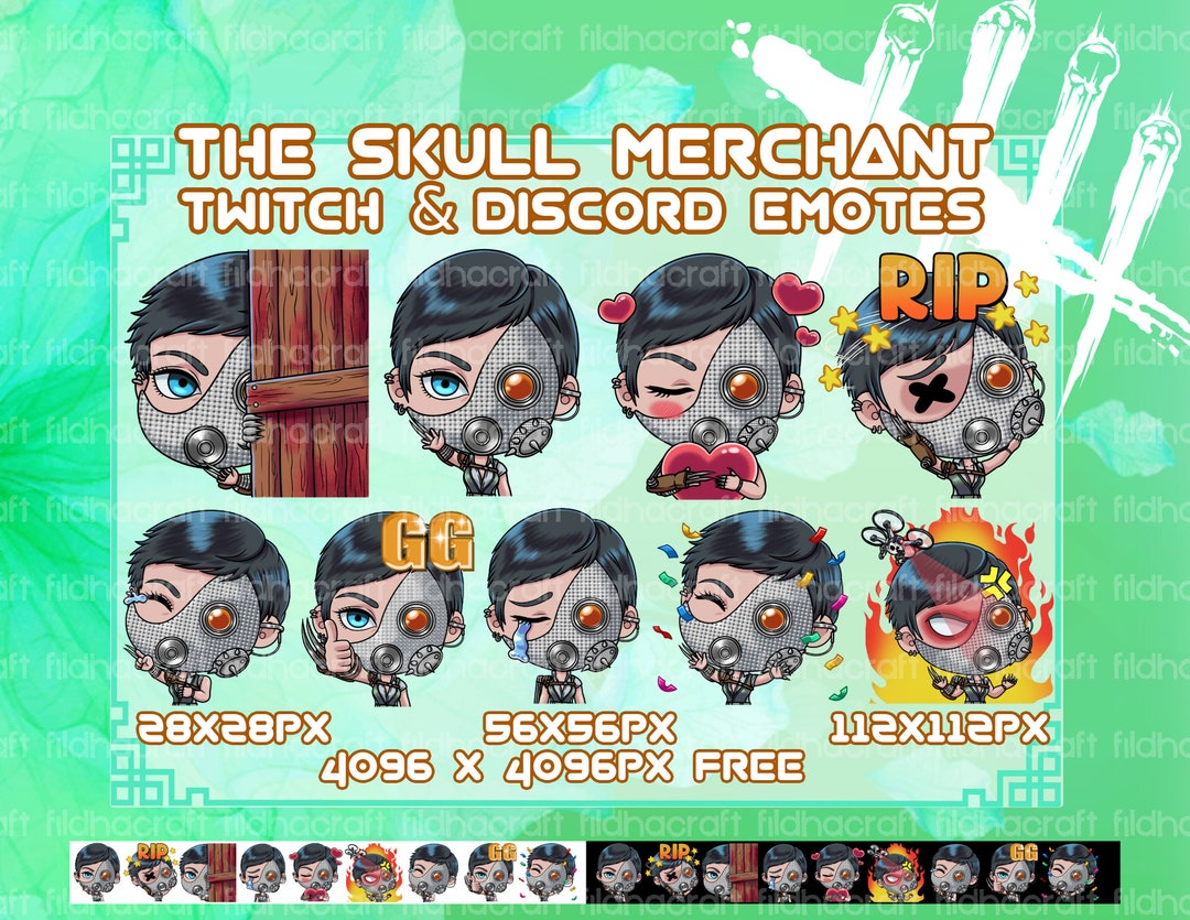 The Skull Merchant DBD Twitch Emotes Bundle, Dead by Daylight Emotes ...