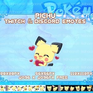 Pichu Twitch Emotes Bundle Pichu Emotes Pack Pichu Discord - Etsy
