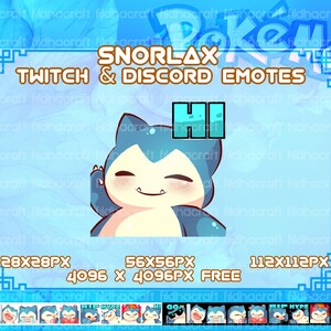 Snorlax Twitch Emotes Bundle, Snorlax Emotes Pack, Snorlax Discord ...