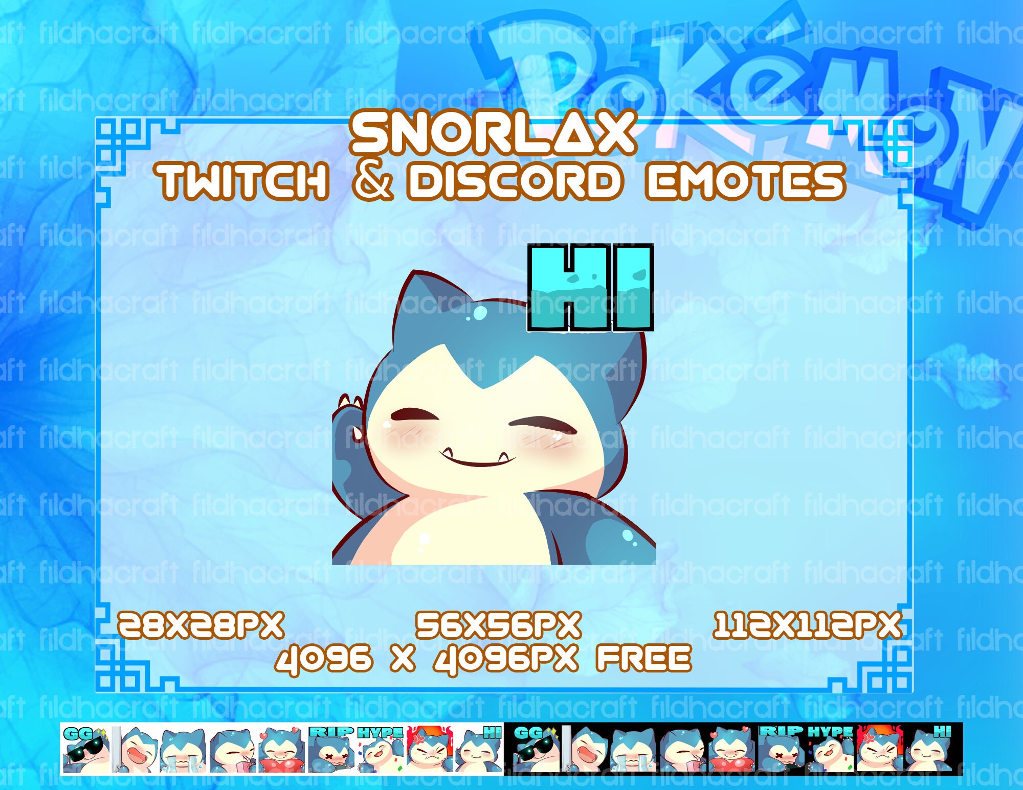 Snorlax Twitch Emotes Bundle, Snorlax Emotes Pack, Snorlax Discord ...
