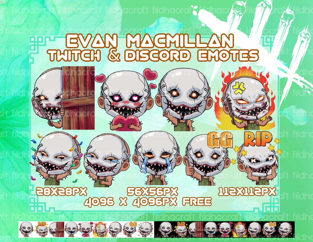 Cute Evan Macmillan DBD Twitch Emotes Bundle, Dead by Daylight Emotes ...