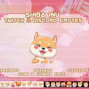 Cute Shiba Inu Twitch Emotes Bundle, Shiba Inu Emotes Pack, Shiba Inu ...
