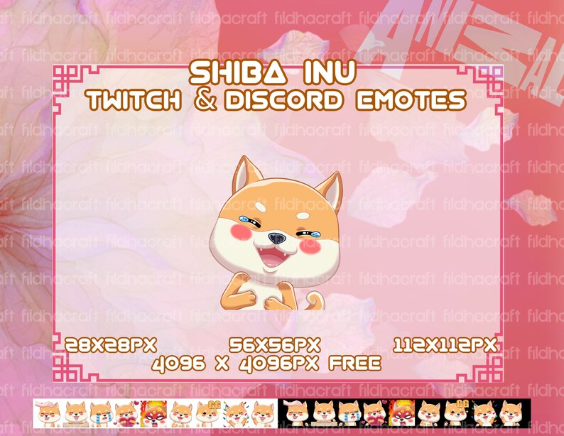 Cute Shiba Inu Twitch Emotes Bundle, Shiba Inu Emotes Pack, Shiba Inu ...