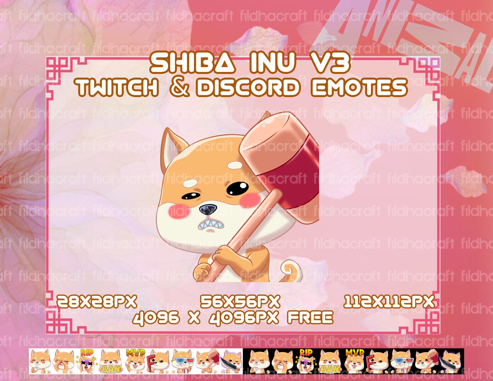 Cute Shiba Inu V3 Twitch Emotes Bundle, Shiba Inu Emotes Pack, Shiba ...
