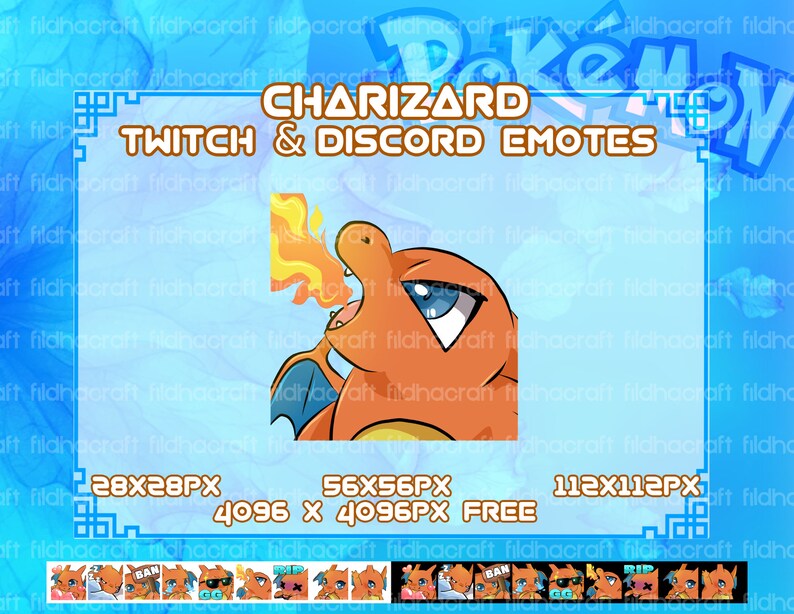 Paquete Charizard Twitch Emotes, paquete Charizard Emotes, Charizard ...
