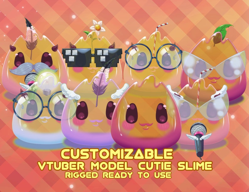 Live2d Vtuber Slime for Commercial Use Cute Slime Costumizable Includes ...