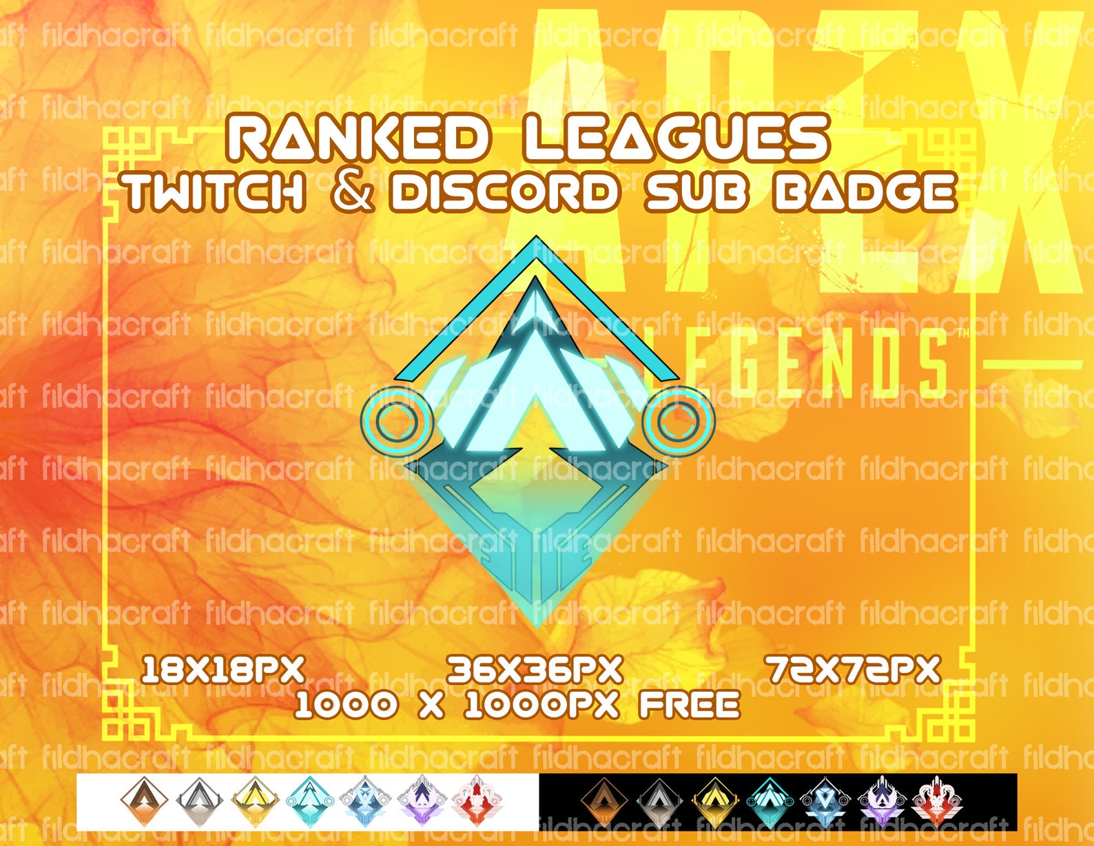 Ranked Tier Twitch Sub Badge Bundle, Sub Badge Pack, Sub Badge Discord ...