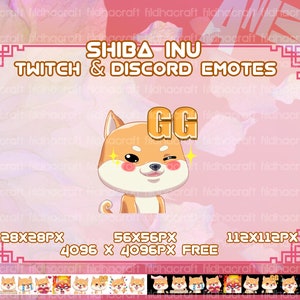 Cute Shiba Inu Twitch Emotes Bundle, Shiba Inu Emotes Pack, Shiba Inu ...