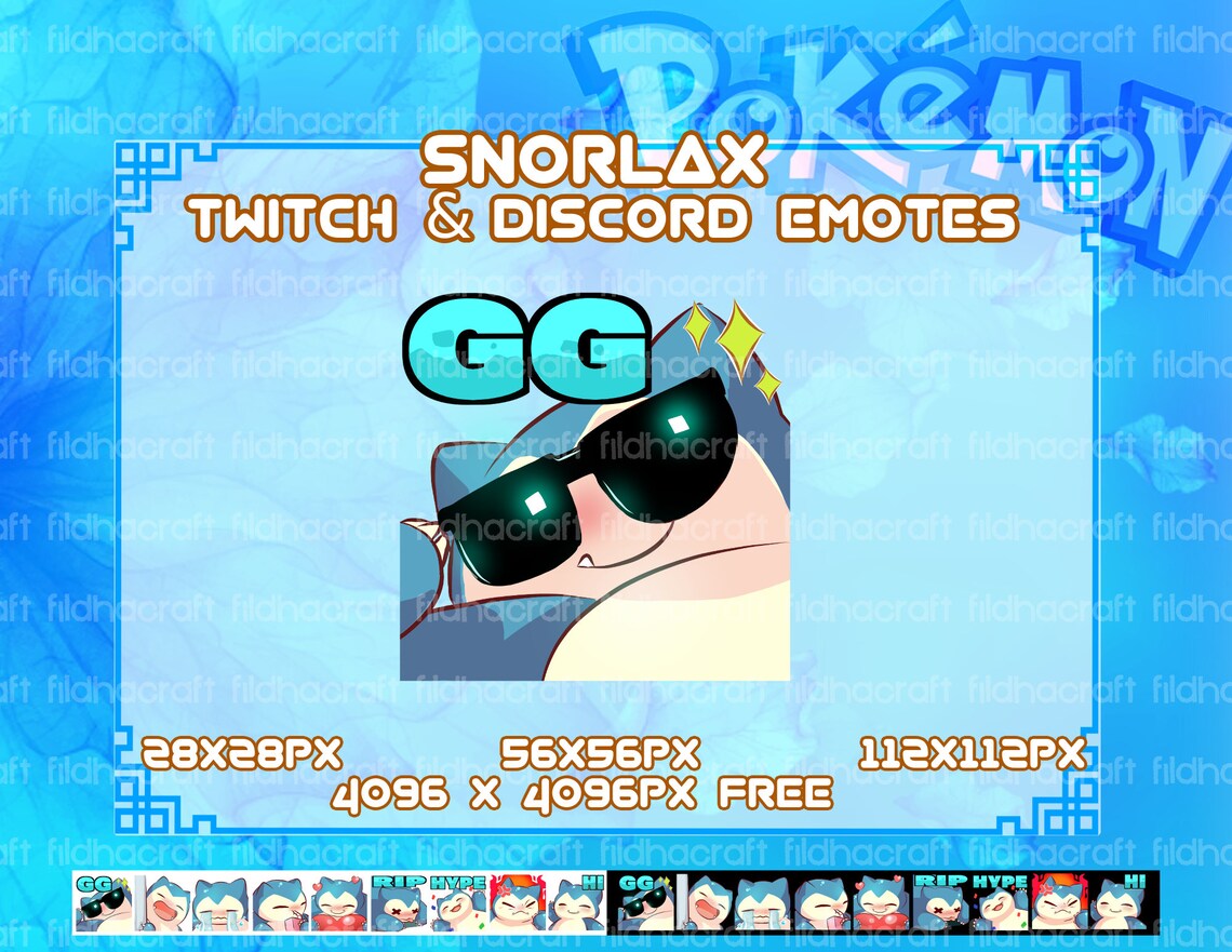 Snorlax Twitch Emotes Bundle, Snorlax Emotes Pack, Snorlax Discord ...
